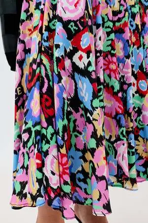 Rixo Libbie Ikat Bloom Charcoal Blouse
