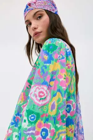 Rixo Blake Ikat Bloom Top - Green