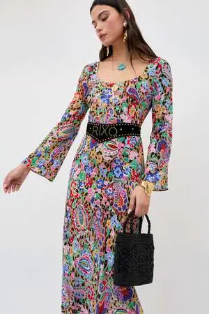 Rixo Noraya Cara Floral Leopard Maxi Dress