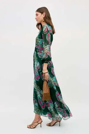 Rixo Meera Butterfly Bloom Blouse - Green
