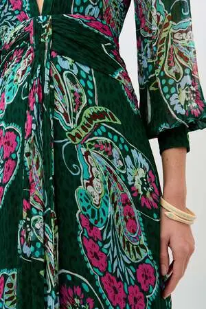 Rixo Meera Butterfly Bloom Blouse - Green