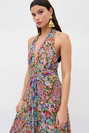 Rixo Alaina Cara Floral Leopard Dress - Multi