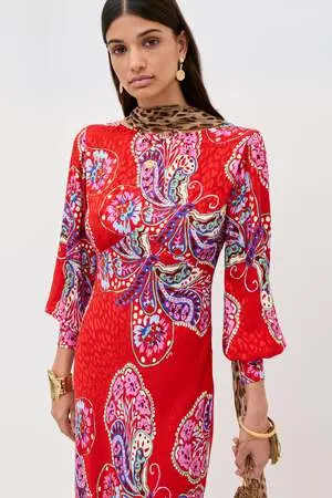 Rixo Marni Butterfly Bloom Jacquard Regular