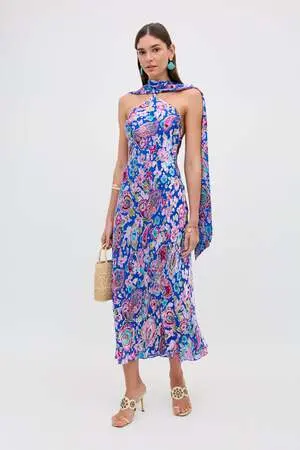 Rixo Cara Floral Devore Top - Blue
