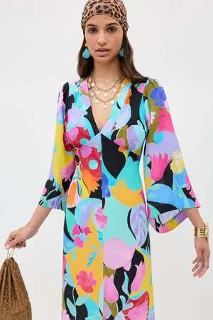 Rixo Dahlia Abstract Tulip Dress