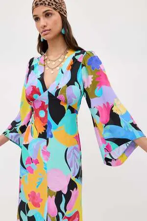 Rixo Dahlia Abstract Tulip Dress