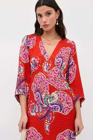 Rixo Dahlia Butterfly Bloom Jacquard Top