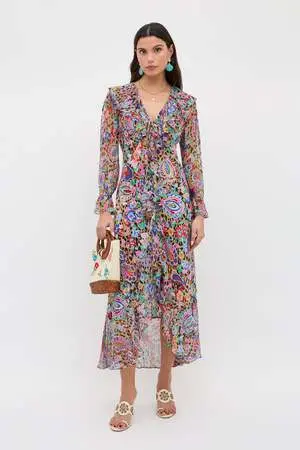 Rixo Floral Leopard Print Blouse - Multi