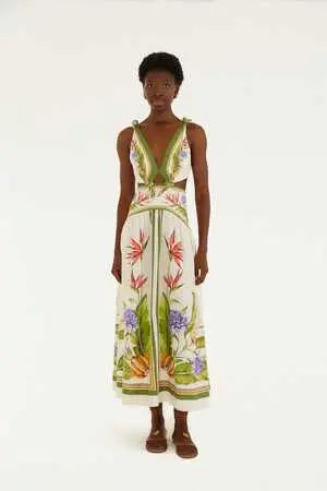 Farm Rio Mixed Arabesque Scarves Maxi Dress - Mixed Arabesque Scarves Black  | Editorialist
