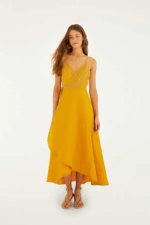 Farm Rio Bananas Euroflax™ Premium Linen Maxi Wrap Dress