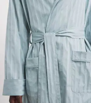 Harrods Cotton Satin-stripe Night Robe