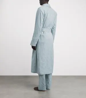 Harrods Cotton Satin-stripe Night Robe
