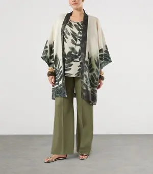 Marina Rinaldi Linen Canvas Kimono Top