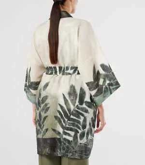 Marina Rinaldi Linen Canvas Kimono Top