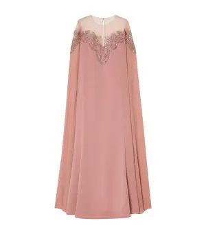 Marina Rinaldi Silk Embroidered Maxi Dress