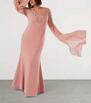 Marina Rinaldi Silk Embroidered Maxi Dress