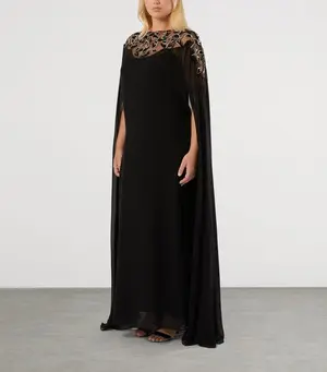 Marina Rinaldi Embellished Maxi Dress And Cape
