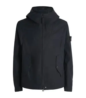 Stone Island Cotton Ghost Hooded Jacket - Black