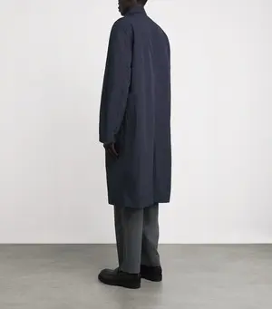 Dries Van Noten Water-repellent Crinkled Nylon Car Coat - Navy