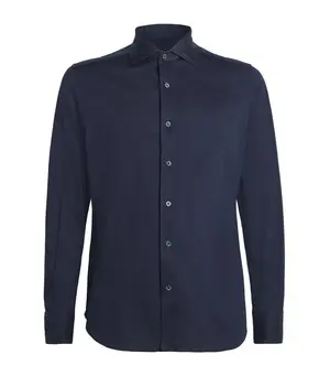Corneliani Cotton Jersey Shirt - Navy