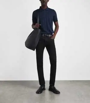 Corneliani Stretch-blend Straight Jeans - Black
