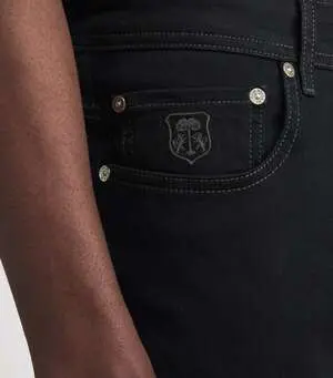 Corneliani Stretch-blend Straight Jeans - Black