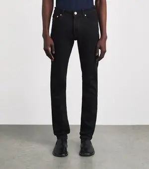 Corneliani Stretch-blend Straight Jeans - Black