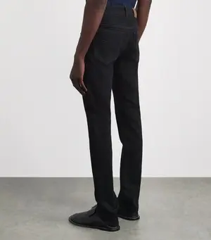 Corneliani Stretch-blend Straight Jeans - Black