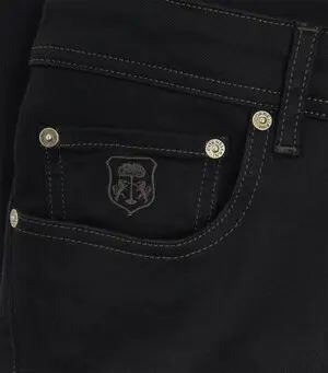 Corneliani Stretch-blend Straight Jeans - Black