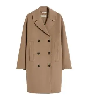 Max Mara Virgin Wool Midi-length Coat - Beige