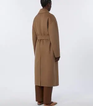 Max Mara Virgin Wool Belted Coat - Beige