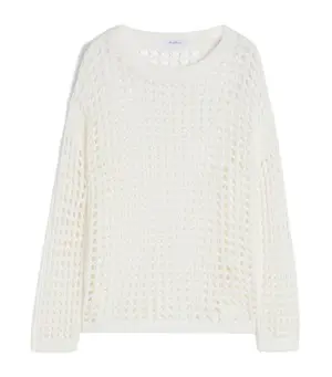 Max Mara Cotton Open-knit Sweater - White