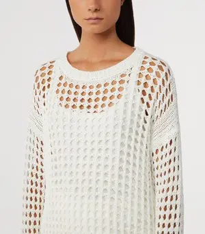 Max Mara Cotton Open-knit Sweater - White