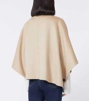 Max Mara Cashmere Double-breasted Cape - White