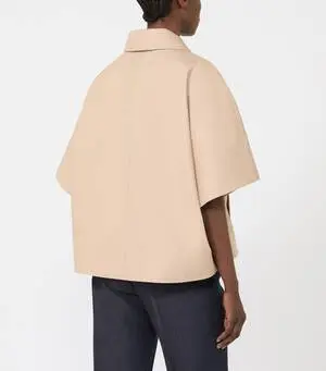 Max Mara Cotton Gabardine Cape - White