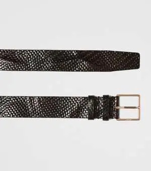 Max Mara Leather Woven Belt - Black