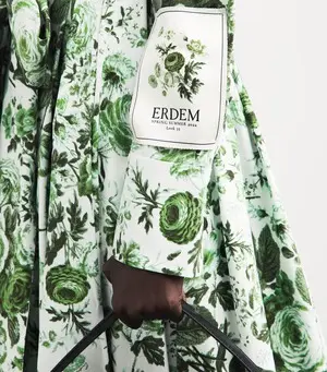 Erdem Organic Cotton Floral Midi Shirt Dress