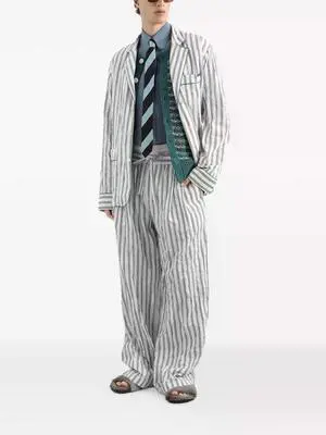 Dolce & Gabbana Crinkled Striped Poplin Vanity Robe