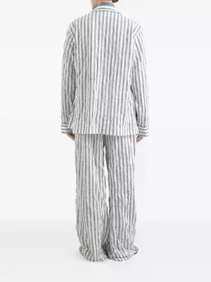Dolce & Gabbana Crinkled Striped Poplin Vanity Robe