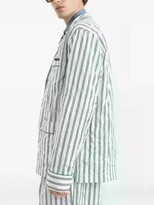 Dolce & Gabbana Crinkled Striped Poplin Vanity Robe