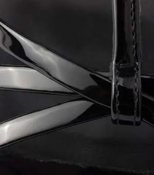 Prada Patent Leather Wedge Sandals - Black