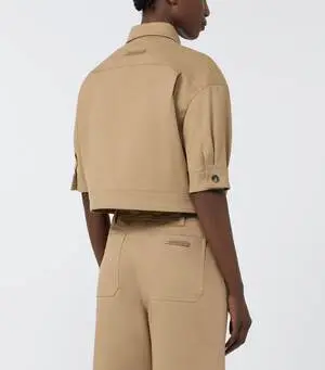 Max Mara Cotton Cropped Jacket - Beige