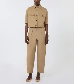 Max Mara Cotton Cropped Jacket - Beige