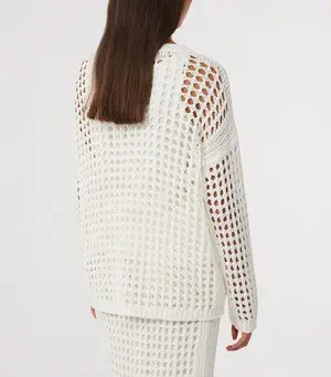 Max Mara Cotton Open-knit Sweater - White