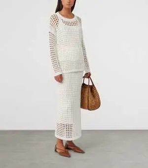 Max Mara Cotton Open-knit Sweater - White