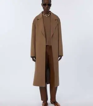Max Mara Virgin Wool Belted Coat - Beige