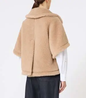 Max Mara Alpaca-cashmere-silk Teddy Cape - Beige