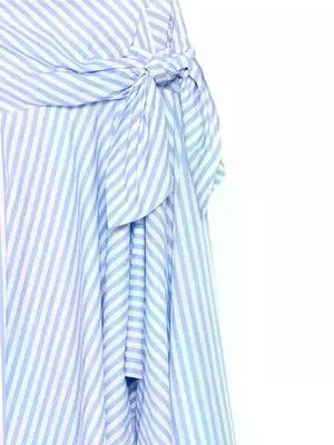 Monse Bow-drape Shirting Asymmetric Dress - Blue
