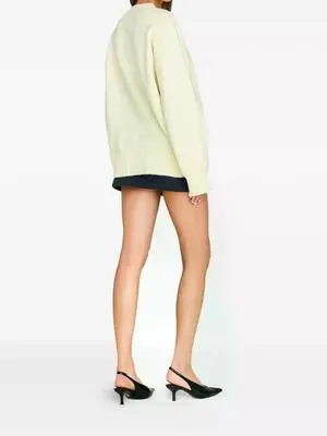 SEROYA Alejandra V-neck Sweater With Ribbed Trims - Yellow