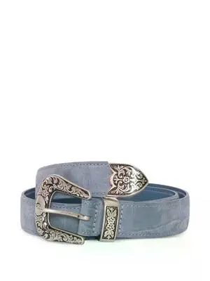 ORTIGNI Floral-engraved Buckle Belt - Blue